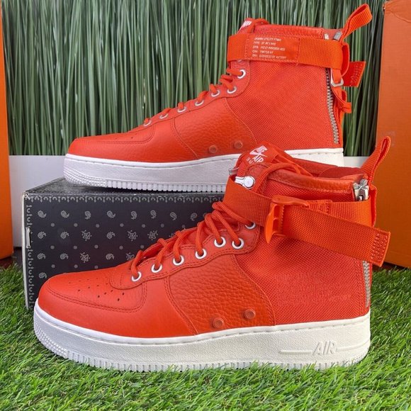 Nike | Shoes | New Nike Air Force Sf Af1 Mid Orange White Men 15 | Poshmark